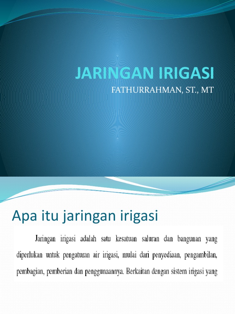 Jaringan Irigasi & Irigasi Sederhana | PDF