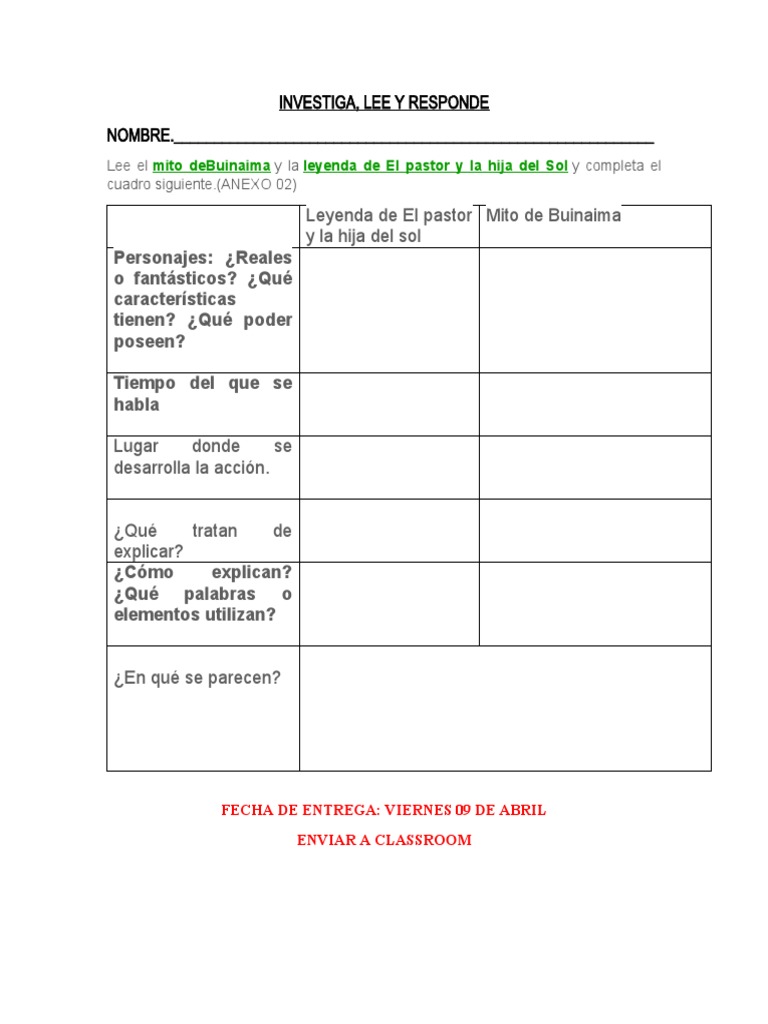 Lee y Responde Act 03 Primero | PDF