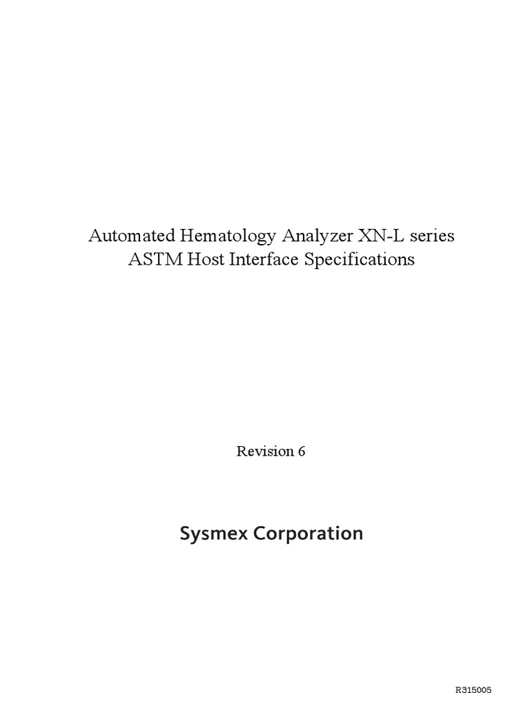 XN-550 Series - ASTM Host Interface Specifications - EN - Rev6 (R315005) | PDF | Transmission ...