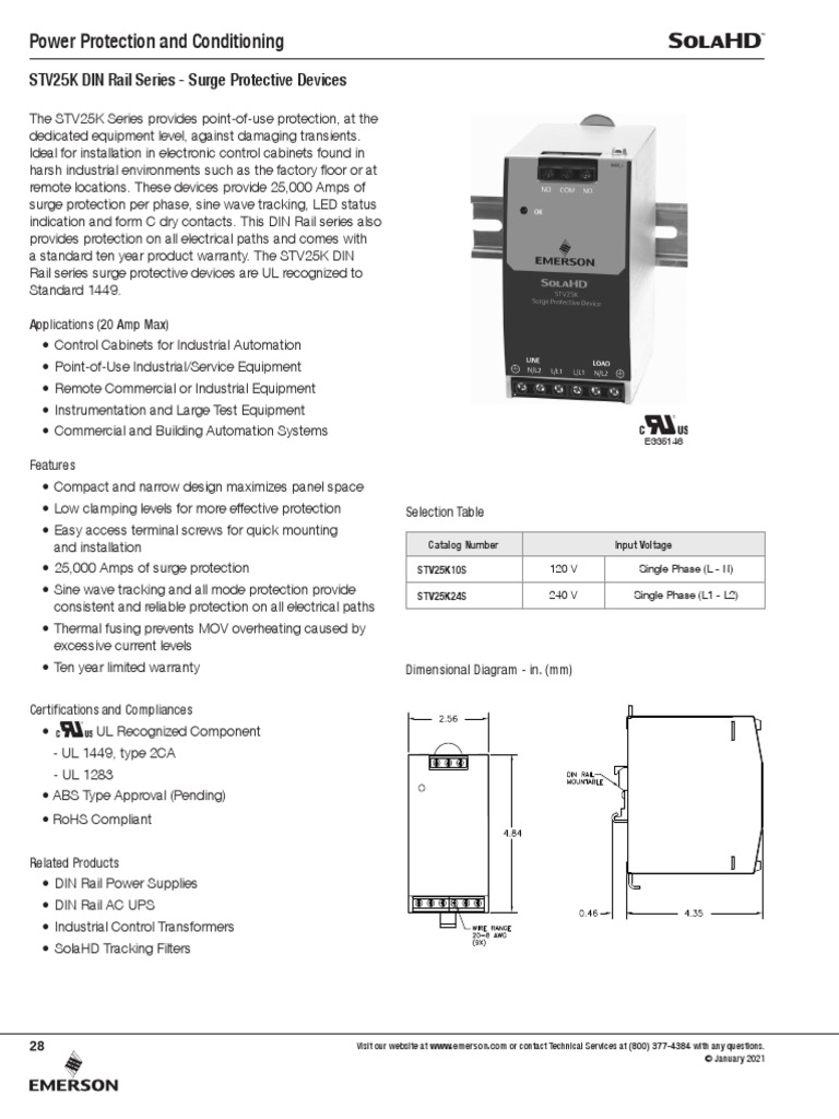 Catalog STV 25k Series Surge Protective Devices Solahd en Us 163760 ...