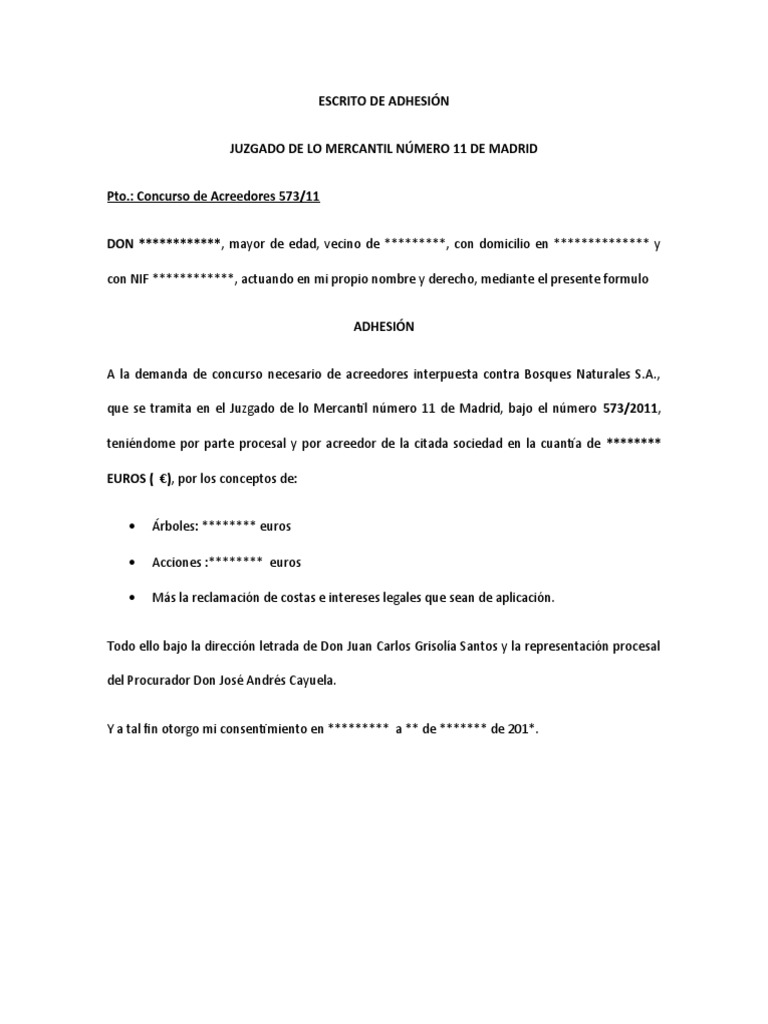 Escrito de Adhesión | PDF