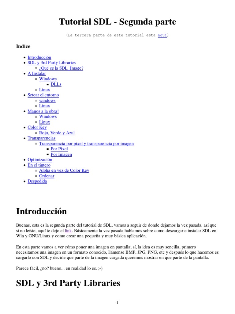 Tutorial SDL - Segunda Parte | PDF | Píxel | C