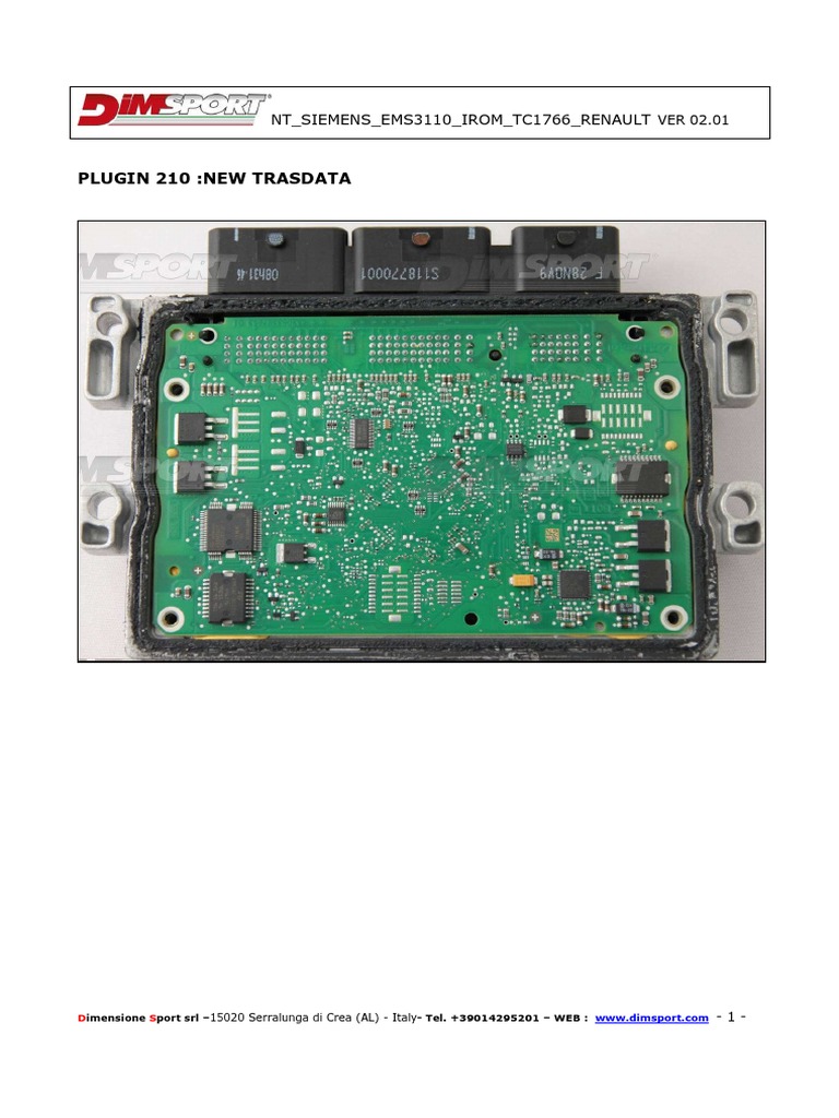 NT Siemens Ems3110 Irom TC1766 Renault 1033 | PDF