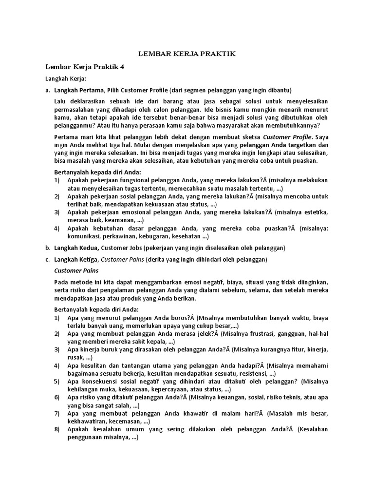 Lembar Kerja Praktik Tugas | PDF
