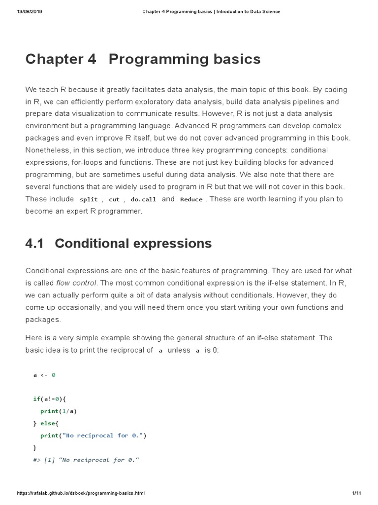 Chapter 4 Programming Basics - Introduction To Data Science | PDF | Function (Mathematics ...