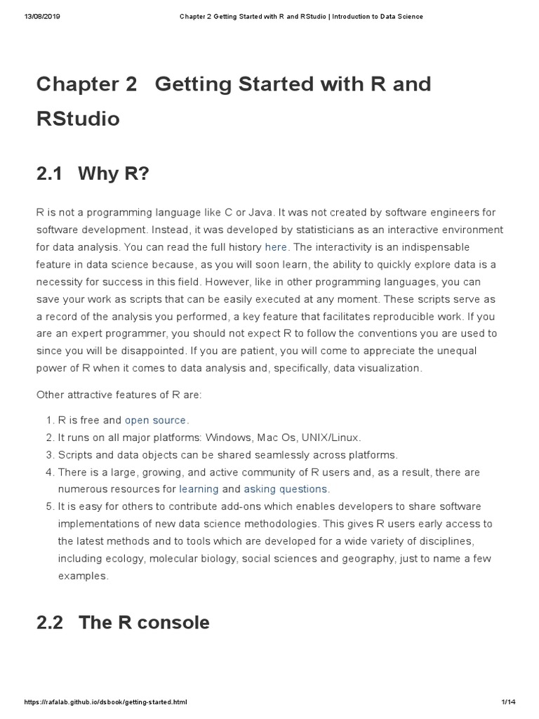 Chapter 2 Getting Started With R and RStudio - Introduction To Data Science | Download Free PDF ...