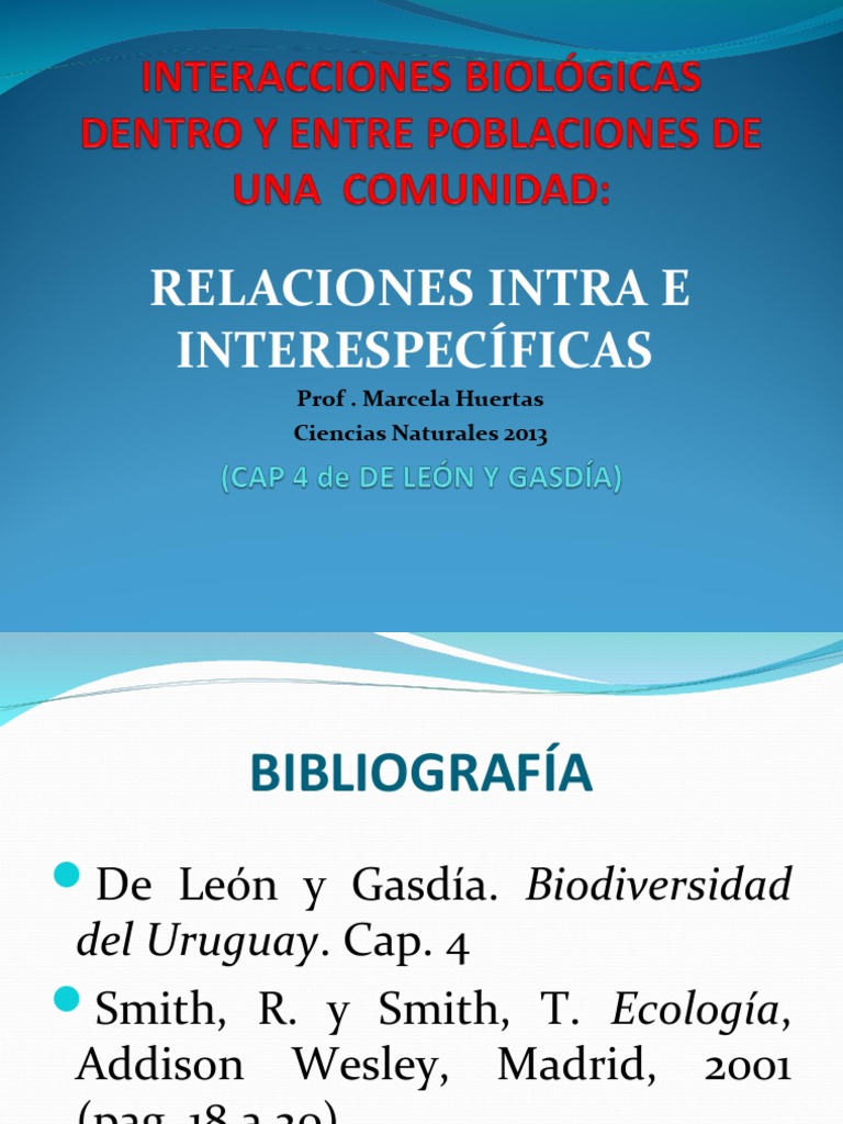 Interacciones Biologicas Entre Poblaciones | PDF | Nicho ecológico ...
