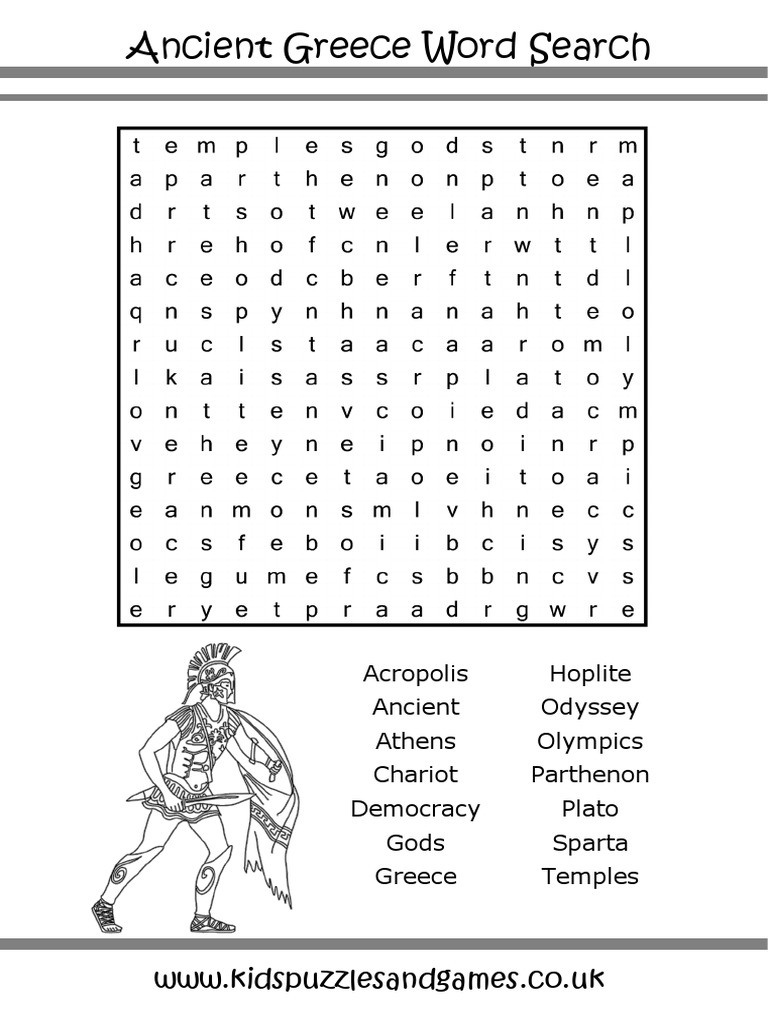 Ancient Greece Word Search | PDF