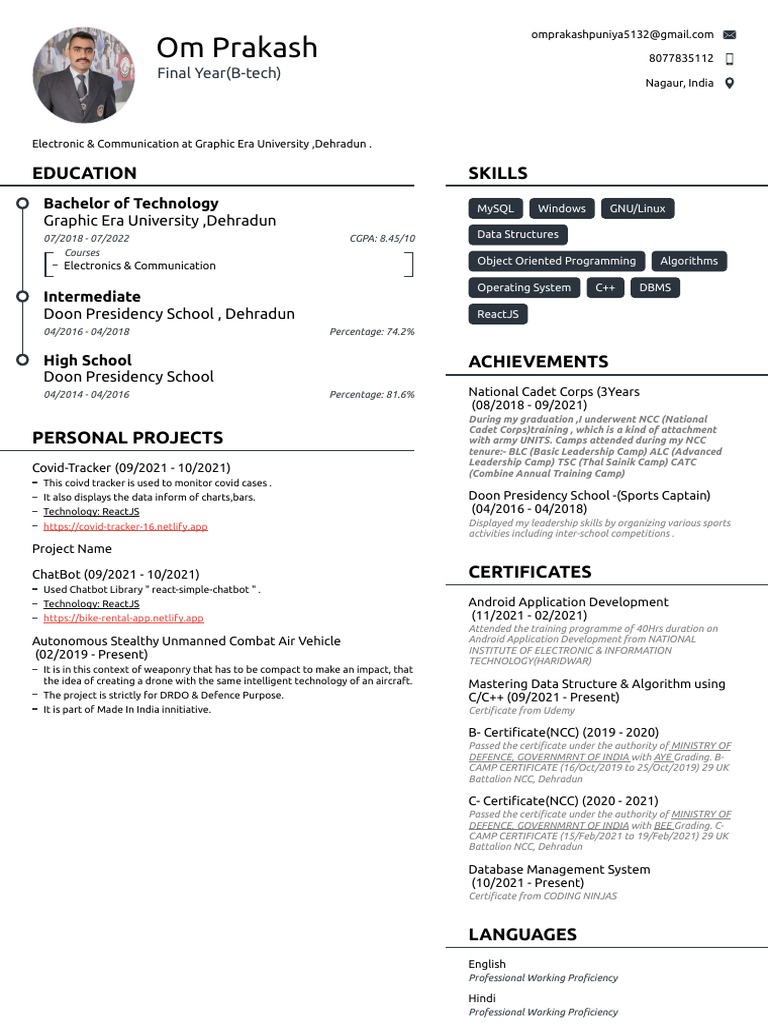 Om Prakash: Education Skills | Download Free PDF | Databases | Computing
