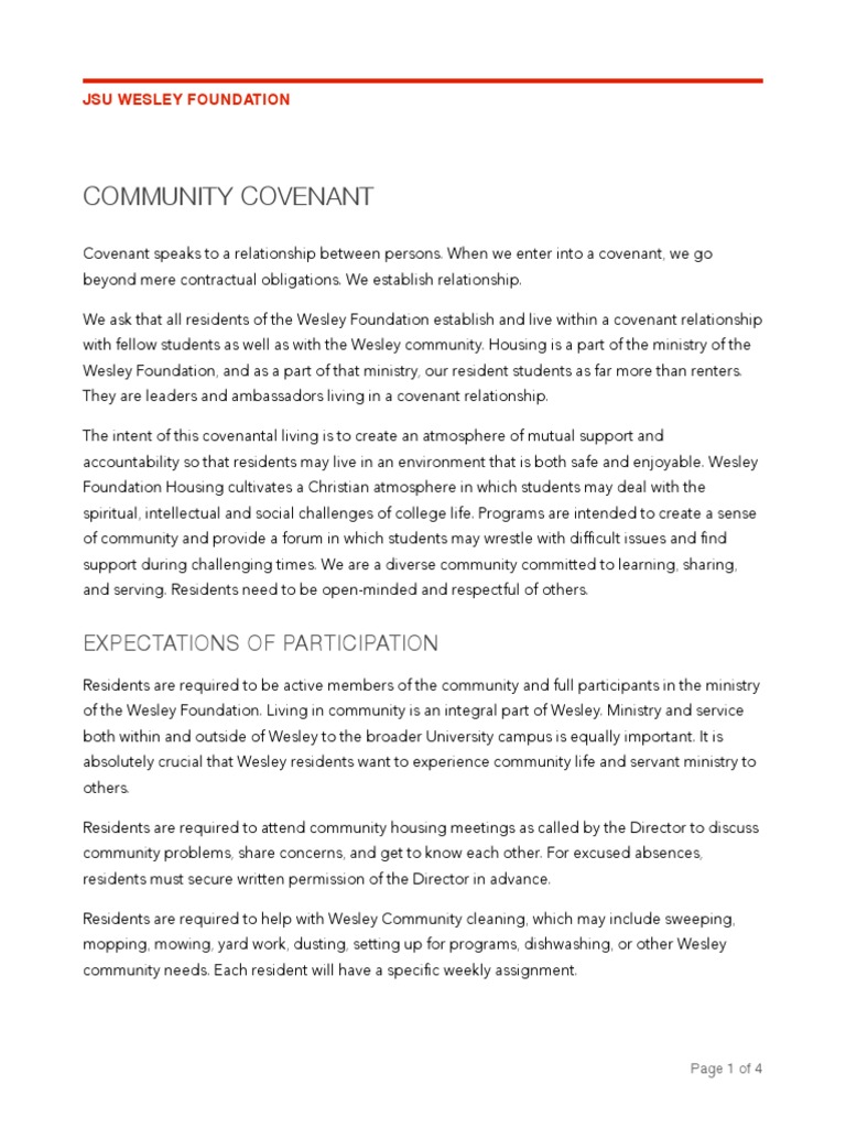 Community Covenant: Expectations of Participation | PDF | Community ...