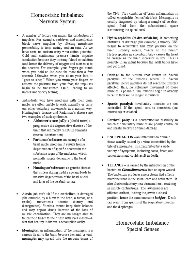 Understanding Homeostatic Imbalances and Special Senses Disorders of ...