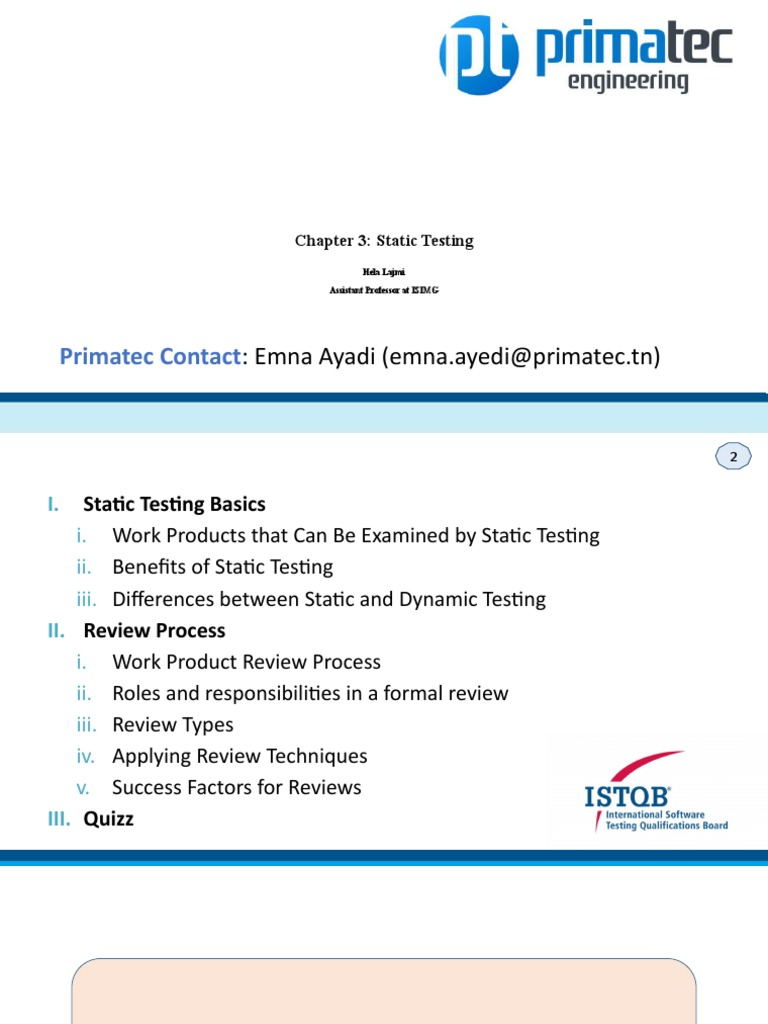 Static Testing Basics | PDF | Software Testing | Software Bug