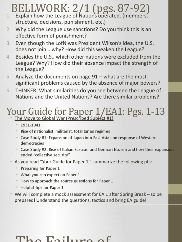 Failure of The League of Nations | PDF | League Of Nations | World Politics