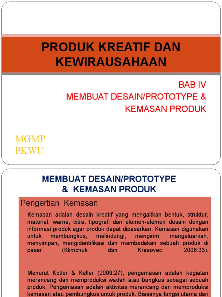 Bab 4 MGMP PKK MEMBUAT DESAIN PROTOTYPE | PDF