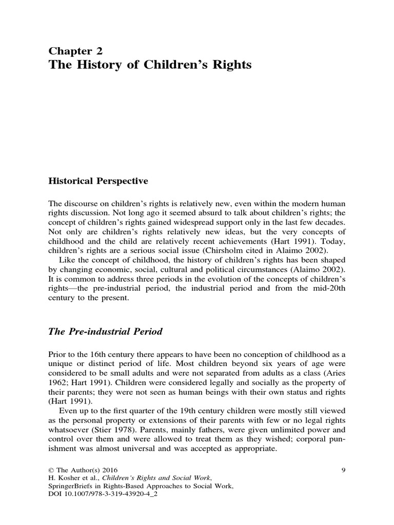 The History of Children 'S Rights: Historical Perspective | Download ...
