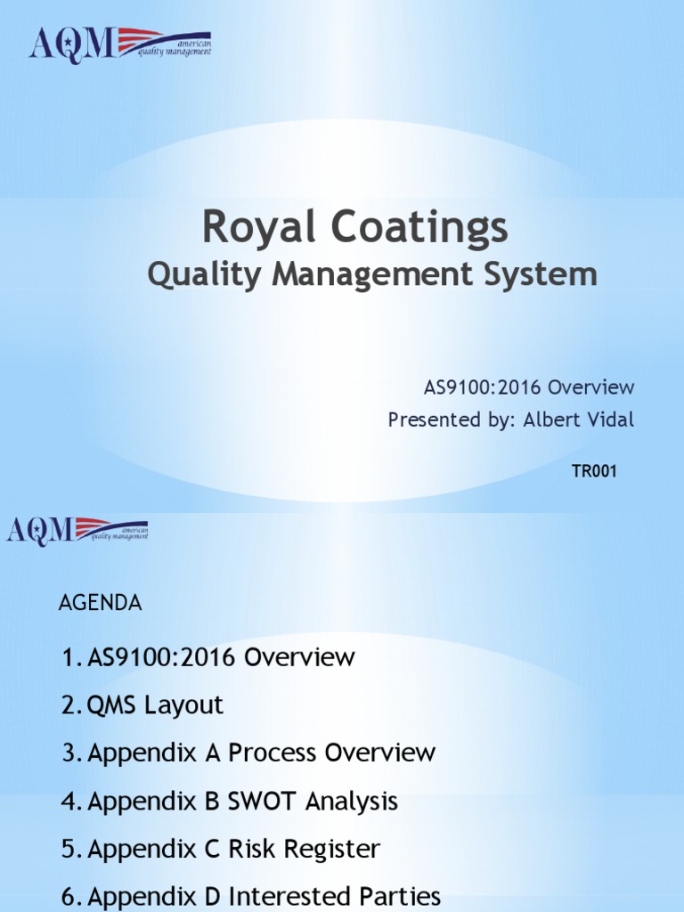 TR001 AS9100 Overview | PDF | Quality Management System | Iso 9000