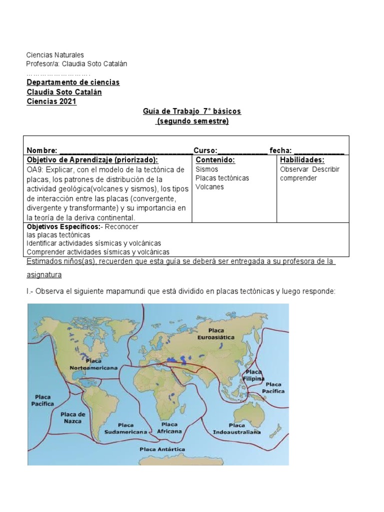 Guia Placas Tectonicas | PDF | Placas tectónicas | Temblores