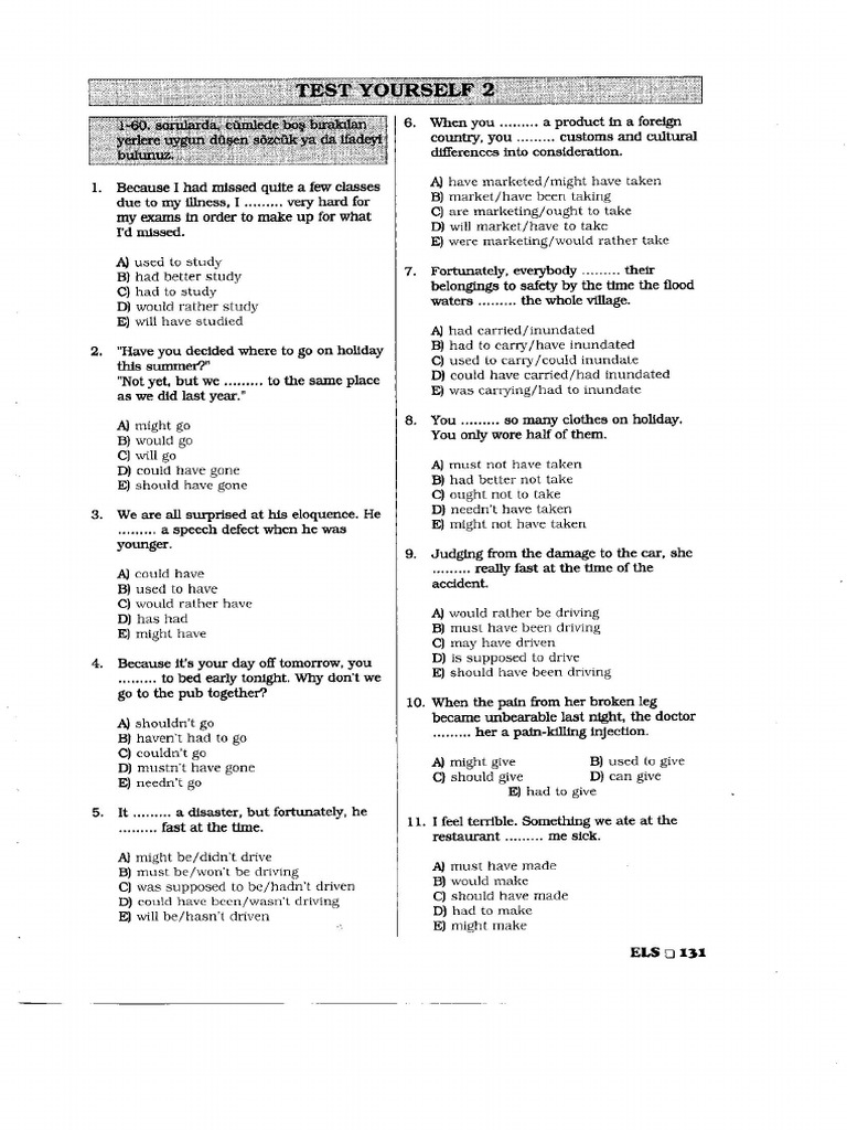 Modals Test | PDF