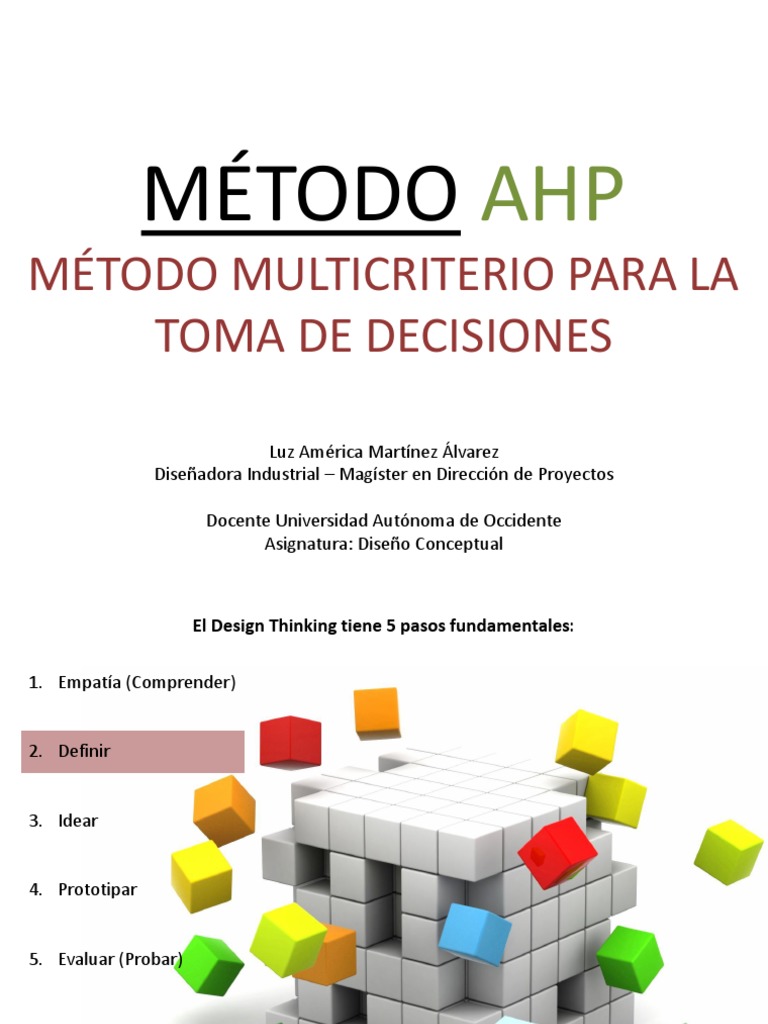 Sesion 10 Metodo Ahp | PDF | Diseño