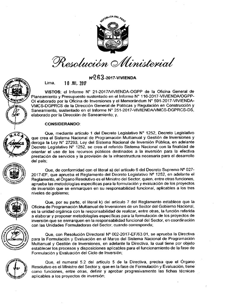 RM 263-2017-Vivienda | PDF