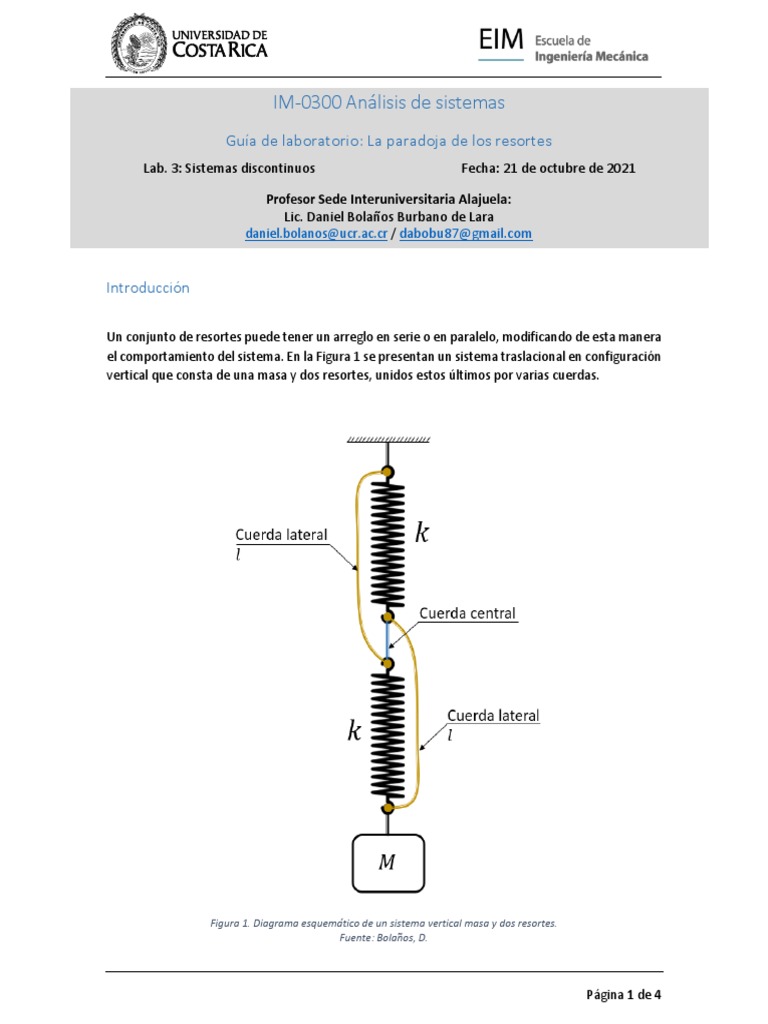Lab 3 - SD - The Spring Paradox - II 2021 | PDF | Fricción | Masa