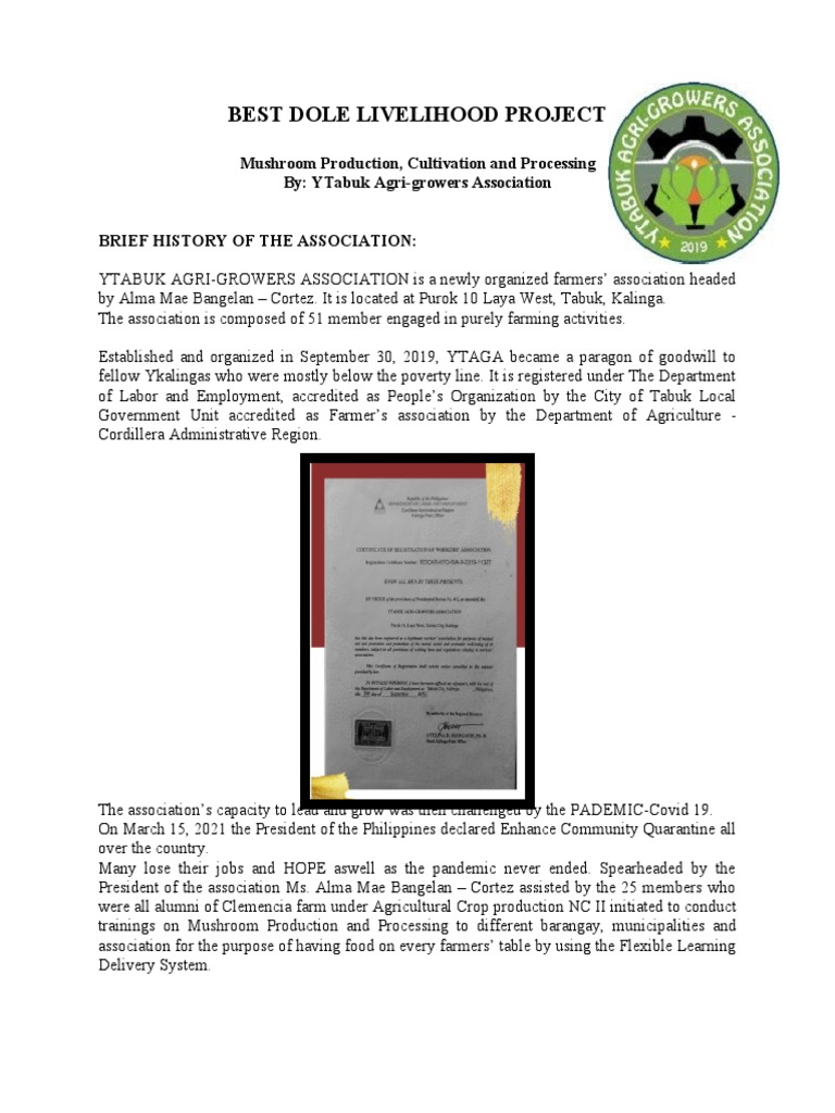 Best Dole Livelihood Project | PDF | Cooperative | Employment