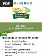 Ra 11203 | PDF | Tariff | World Trade Organization