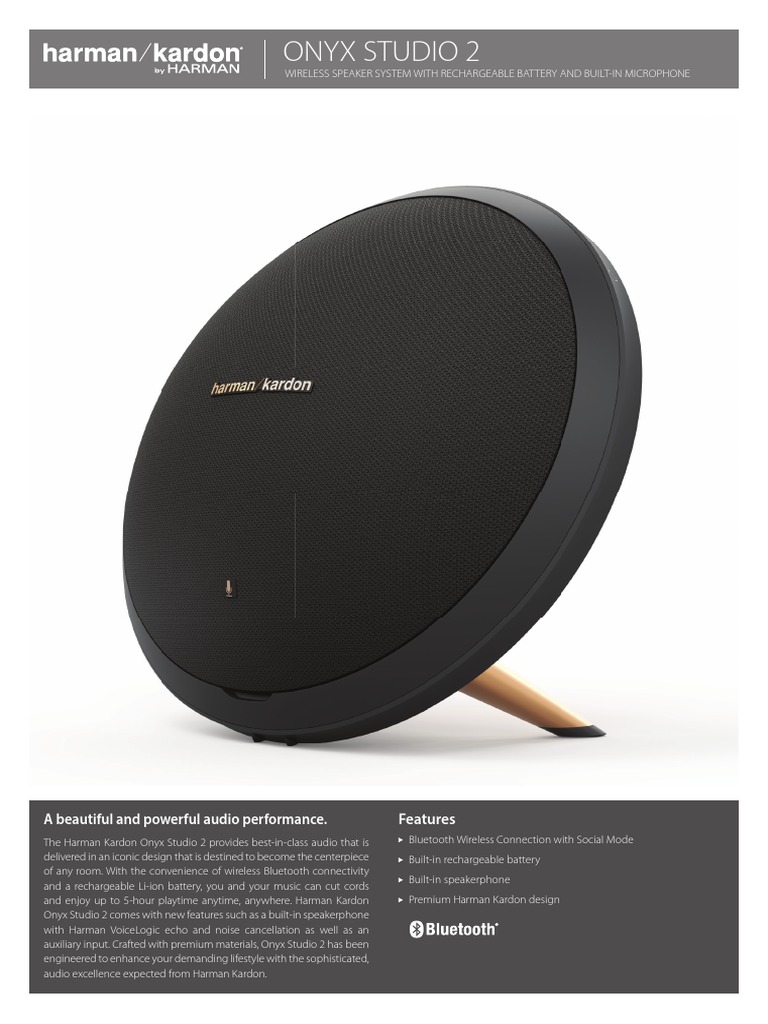 Onyx Studio 2 | PDF | Loudspeaker | Bluetooth