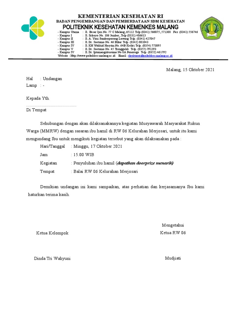 Surat Undangan MMD 2 | PDF