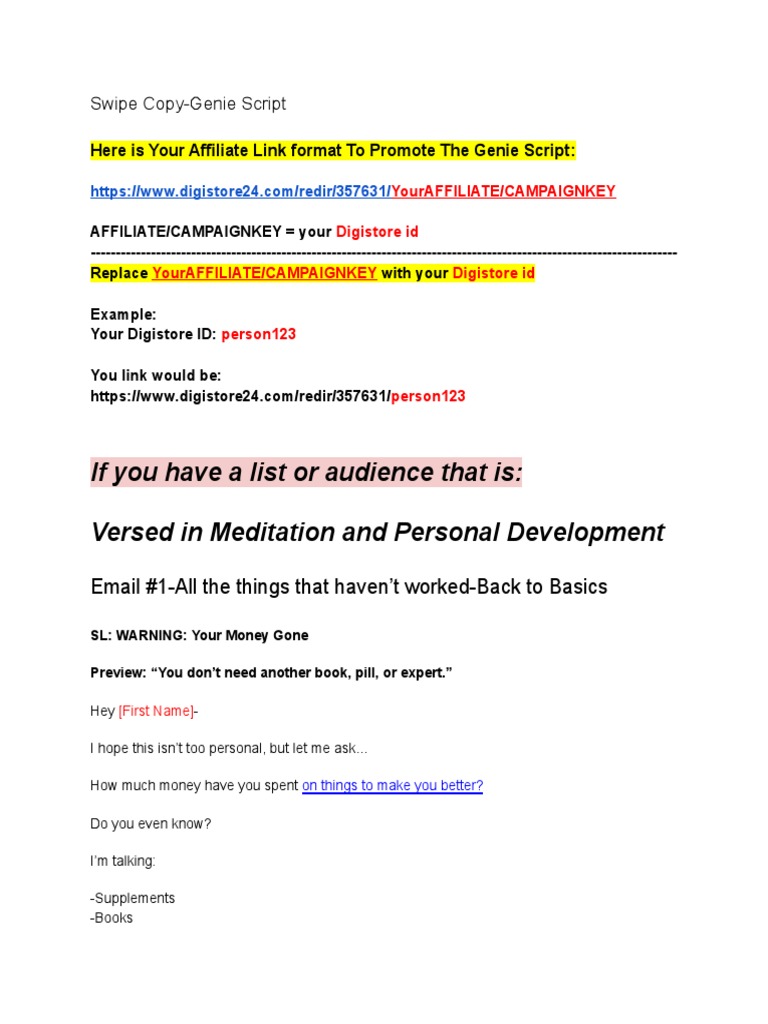 Swipe Copy-Genie Script 2021 | PDF