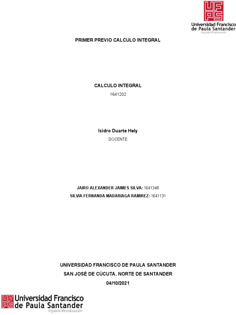 Primer Previo Calculo Integral | PDF