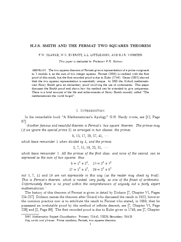 Fermat 2 Square | PDF | Prime Number | Mathematical Proof