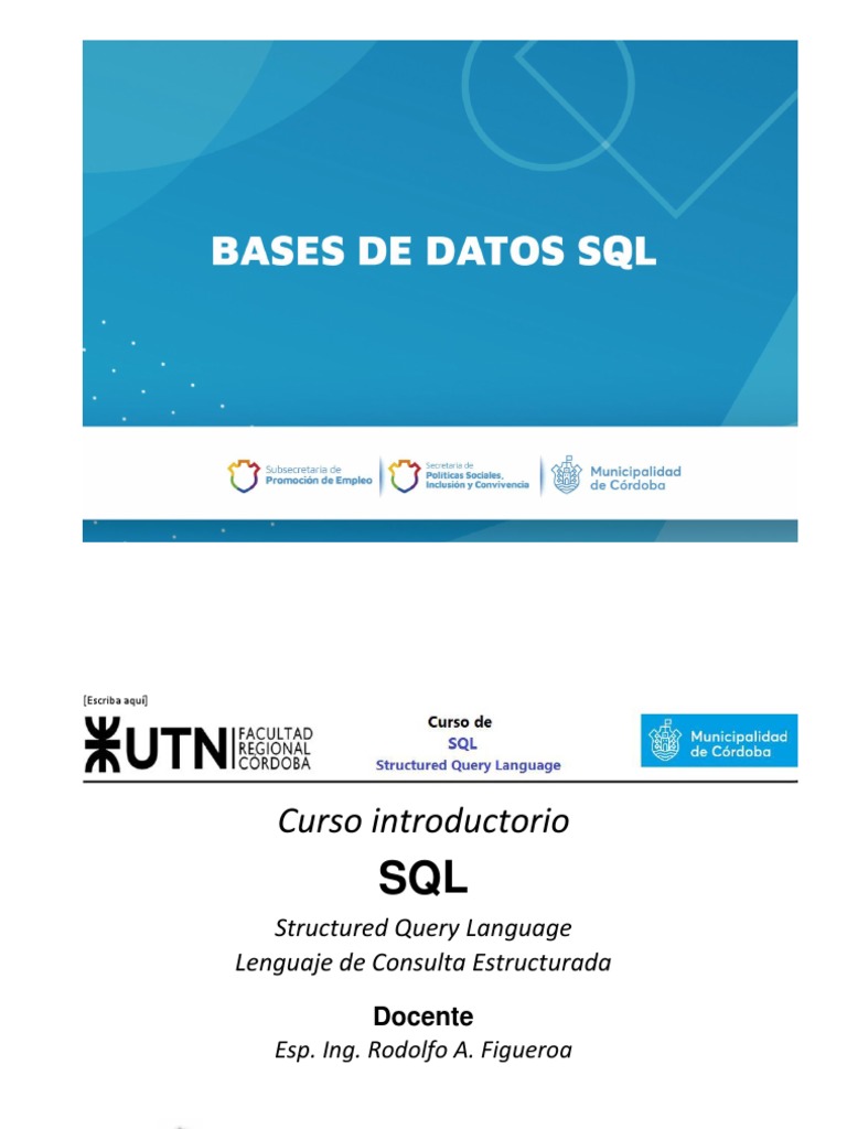 Material de Estudio Base de Datos SQL - Parte 1 | PDF | Bases de datos | Base de datos relacional