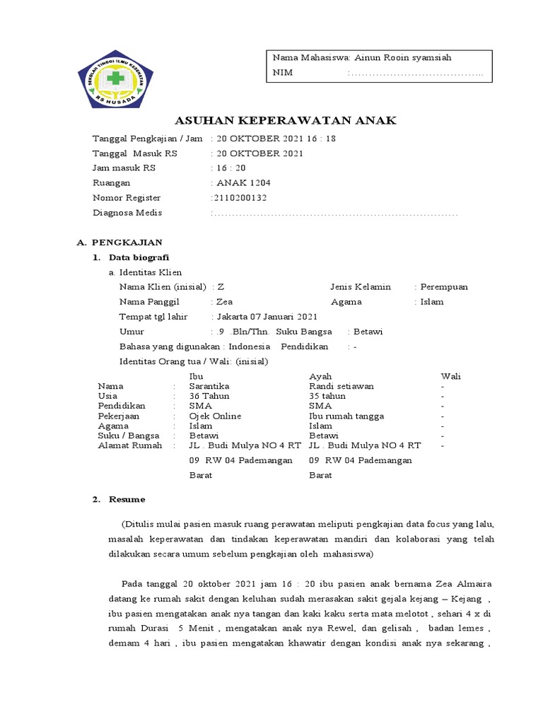(Askep) Kejang Demam Pada Anak | PDF | Kesehatan Holistik