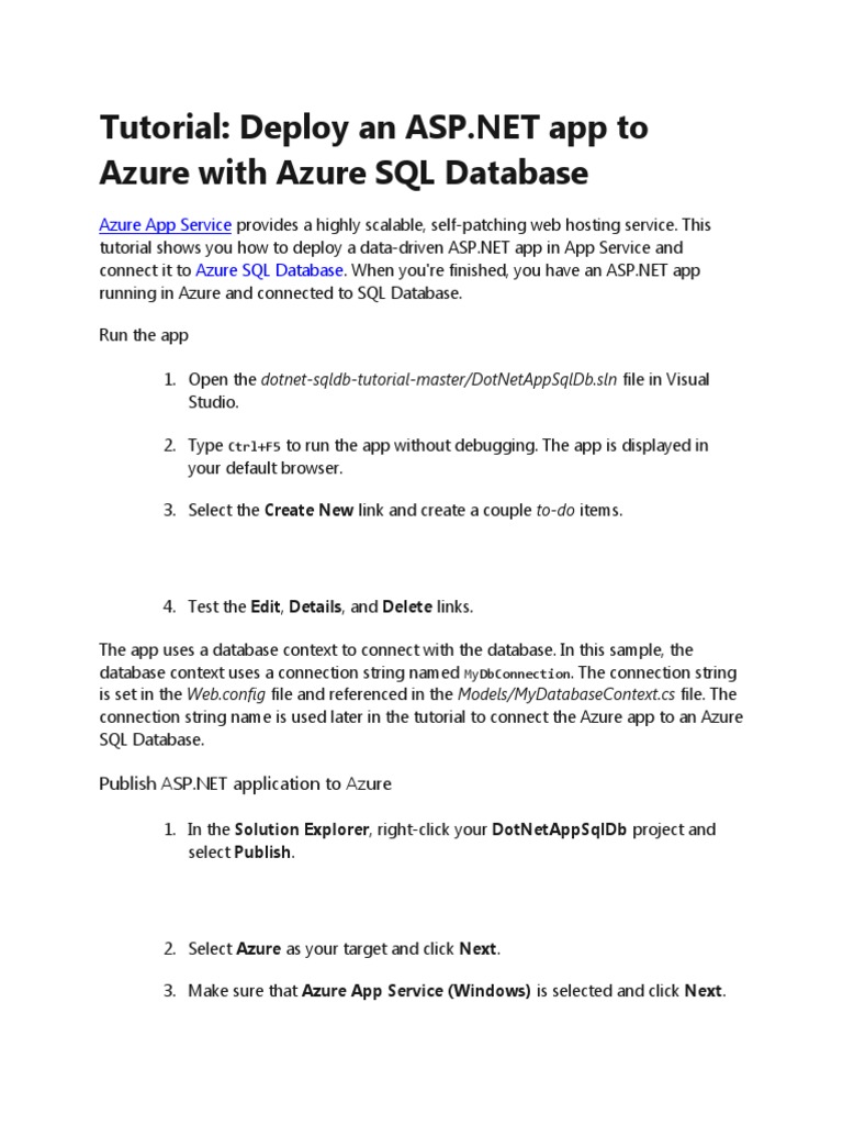 Azure With Azure SQL Database | PDF | Web Application | Entity Framework