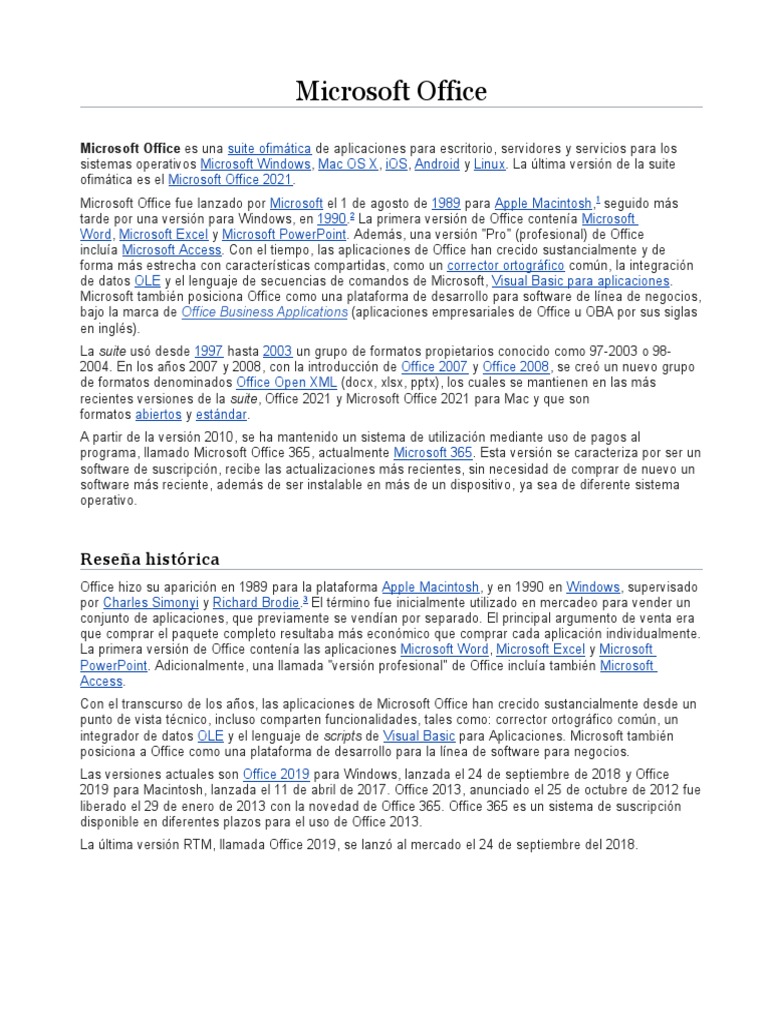 Microsoft Office | PDF | Microsoft Office | Ingeniería de software