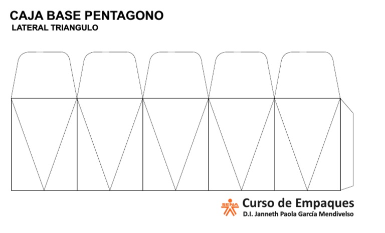 Plantilla Caja Base Pentagono - Lateral Triangulo | PDF