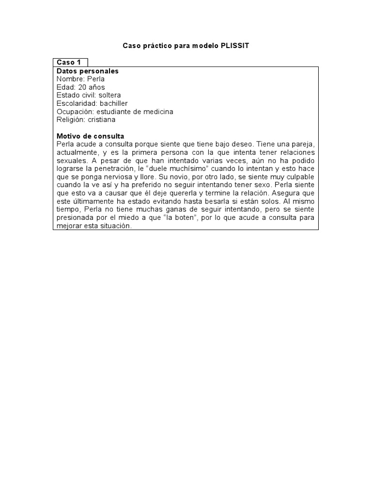Caso Práctico para Modelo PLISSIT | PDF