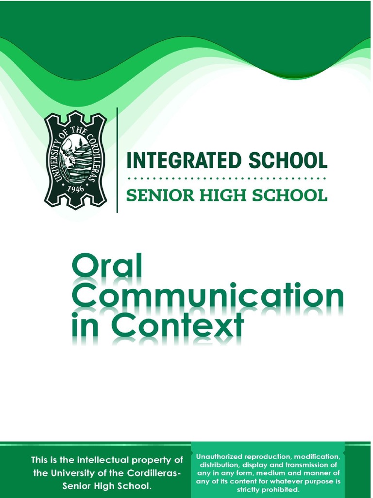 Module 1 - Occ: Oral Communication in Context Grade Level/Section ...
