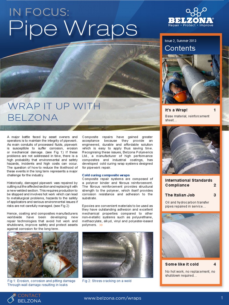 Belzona Cold Curing Pipe Wrap Solutions | PDF | Pipe (Fluid Conveyance ...