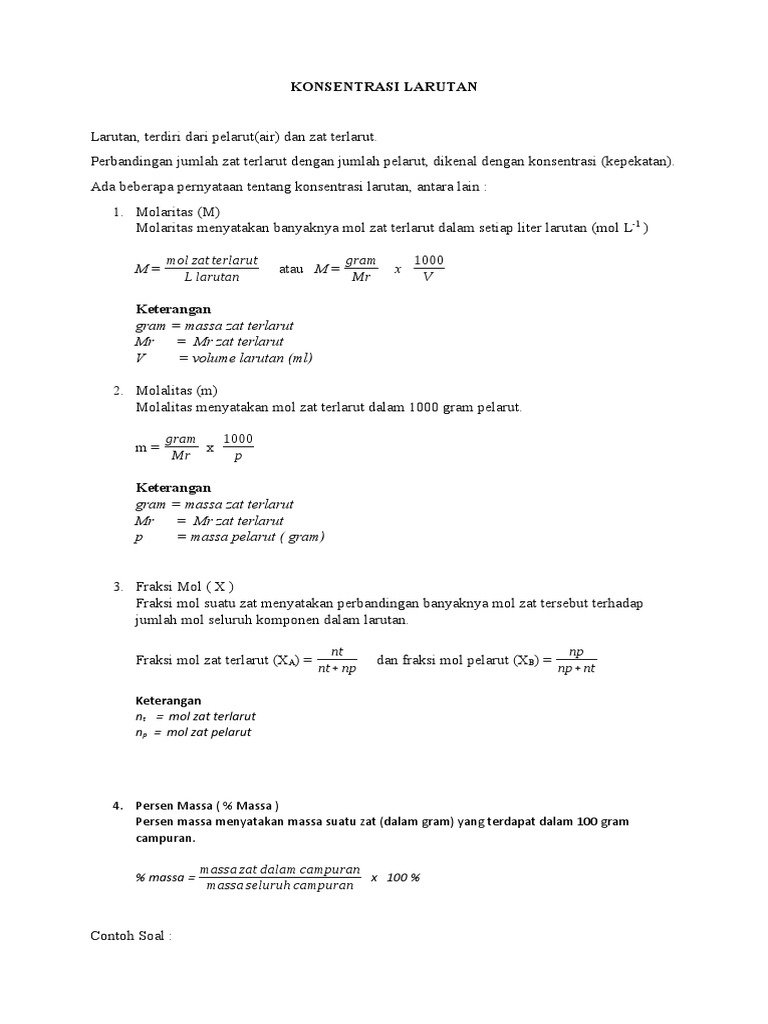 Konsentrasi Larutan | PDF