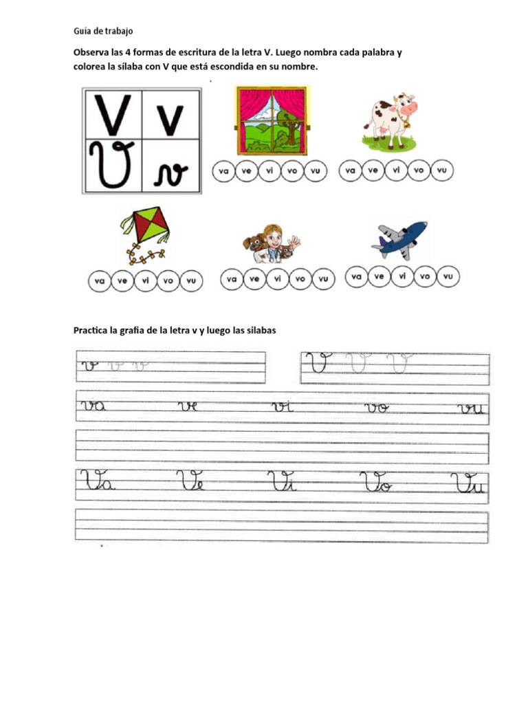 Guía Letra V | PDF