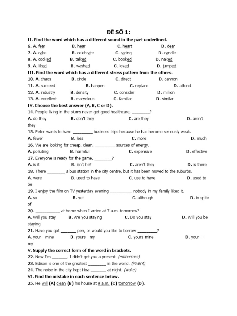 English Language Test Practice | PDF | Nature