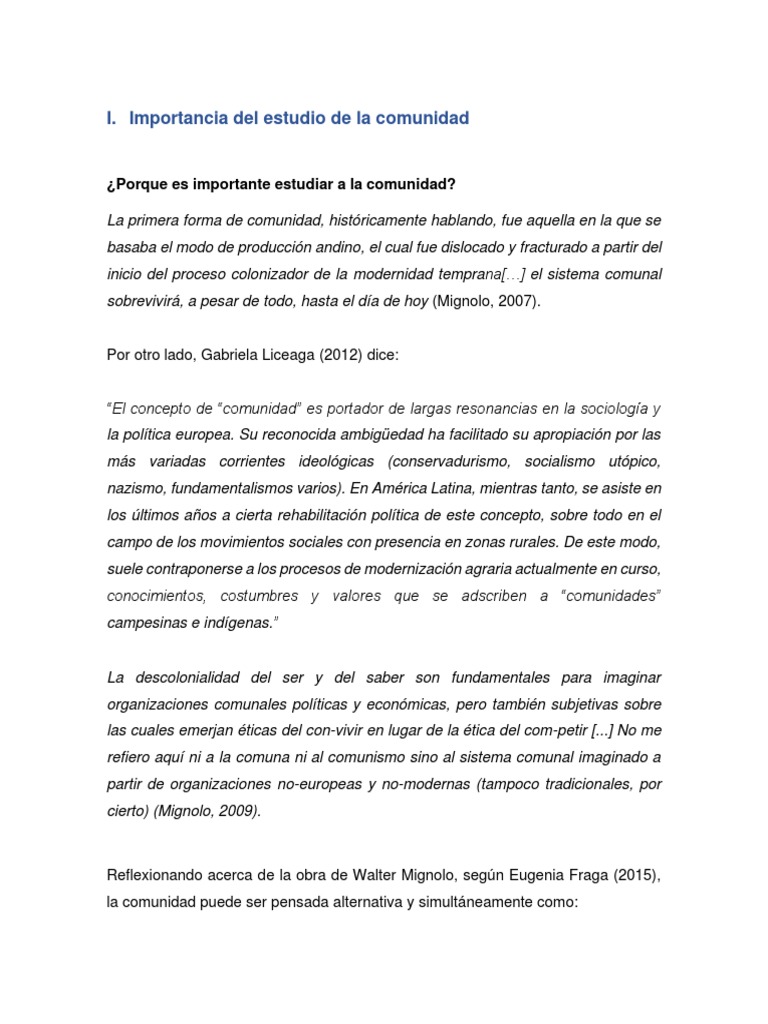 Importancia del Estudio de la Comunidad | PDF | Creatividad | Familia