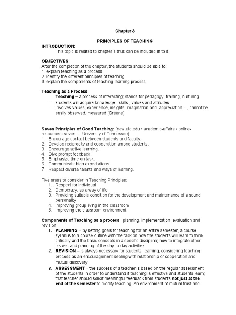 CHPTR 3 PSTMLS Principles of Teaching | PDF | Learning | Teachers