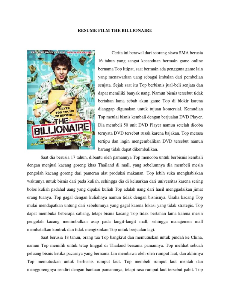 Resume Film The Billionaire | PDF