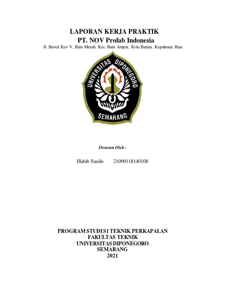 Laporan KP 2 - Habib Susilo - 21090118140108 - PT - Nov Profab | PDF