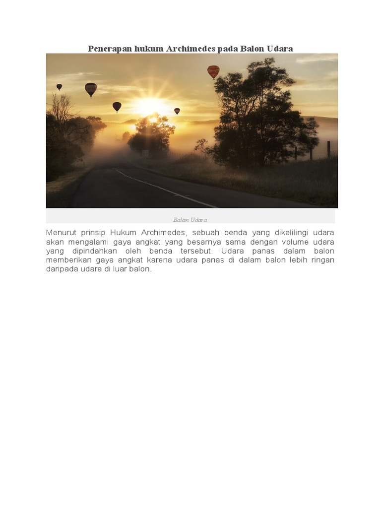 Penerapan Hukum Archimedes Balon Udara | PDF
