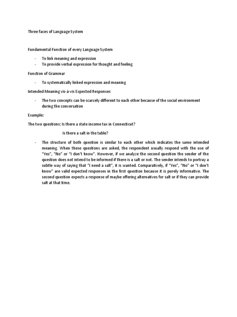 Three Faces of Language System | PDF
