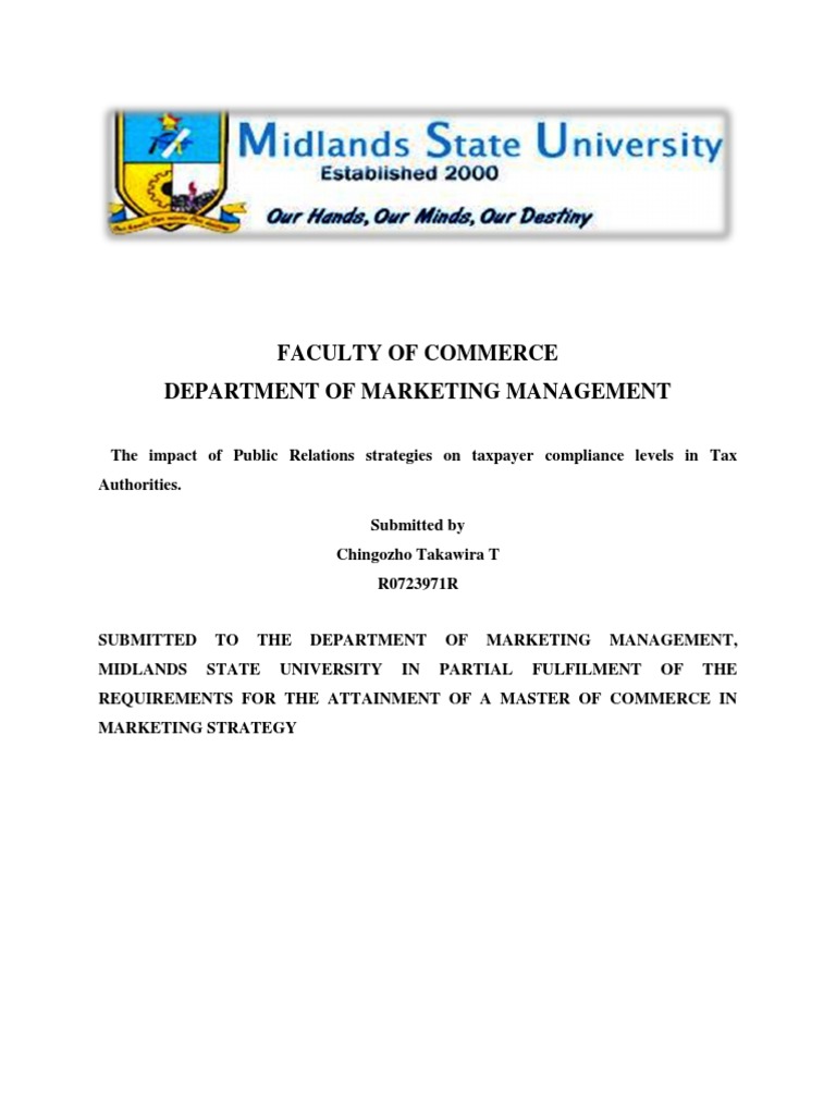 Chingozho Takawira Dissertation | PDF | Taxes | Public Relations